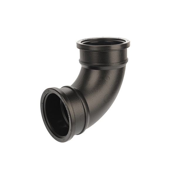110mm Cast Iron Style Soil Pipe D/S 90deg Bend