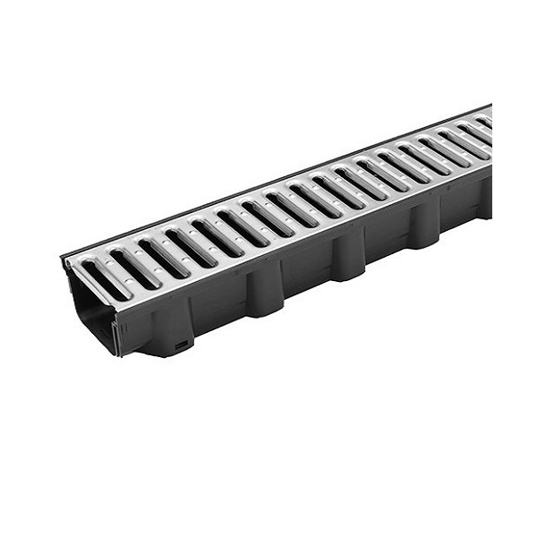 100mm x 1m Galvanised Shallow Channel Drain