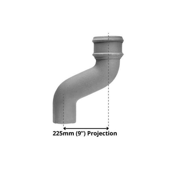 75mm X 225mm Cast Iron Downpipe Offset
